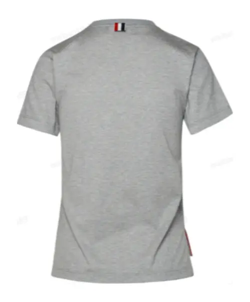 Thom Browne Logo Patch Crewneck T-shirt - Light Gray