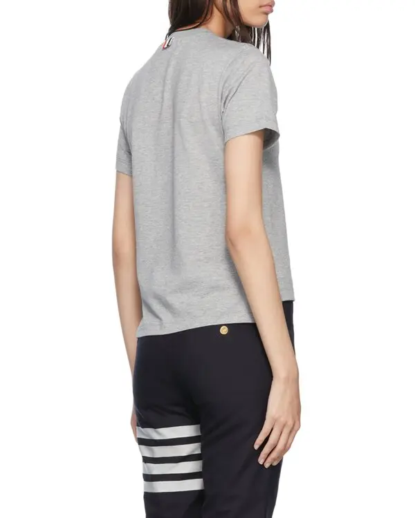 Thom Browne Logo Patch Crewneck T-shirt - Light Gray