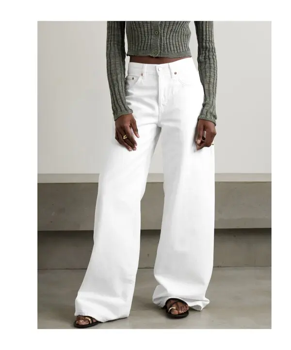 RE/DONE Palazzo Frayed Mid-rise Wide-leg Jeans