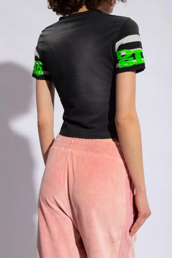 DIESEL® Industry 78' Flocked Logo T-shirt - Black