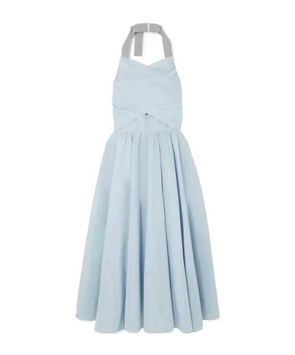 PATOU Pleated Halter Neck Midi Dress