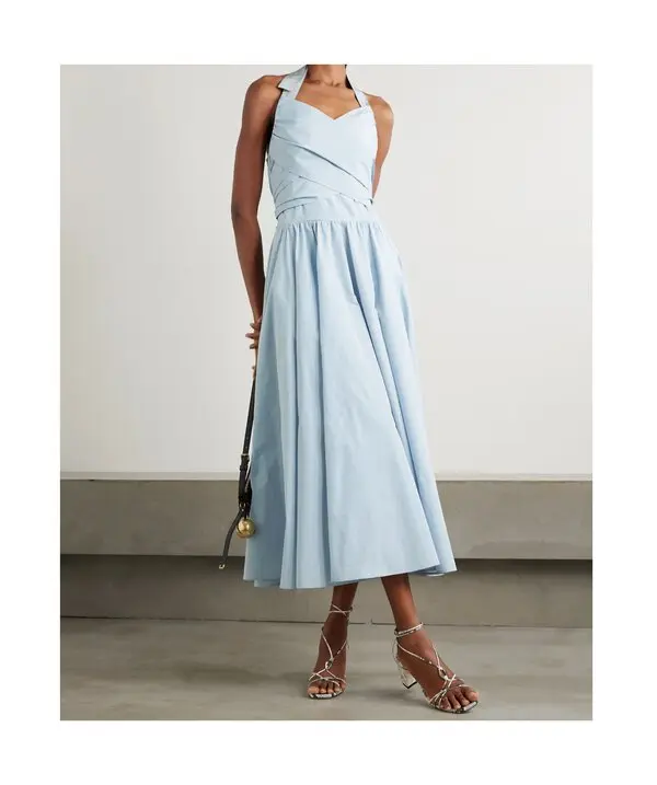 PATOU Pleated Halter Neck Midi Dress