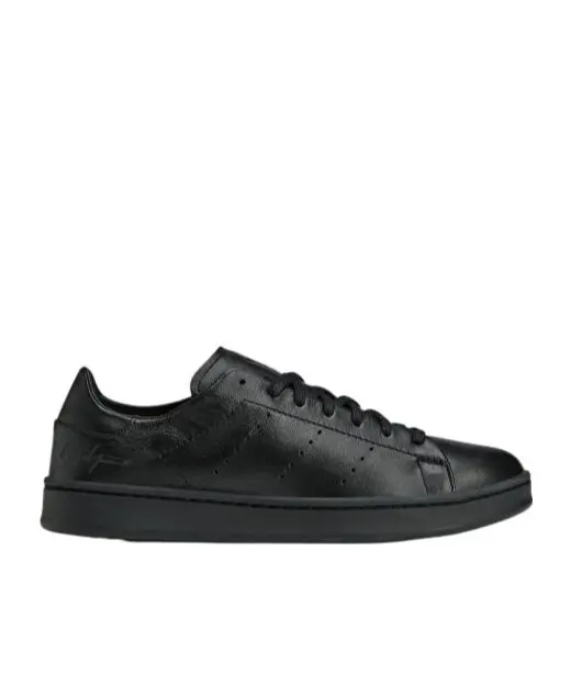 Y3 Stan Smith Lace Up Leather Sneakers - Black