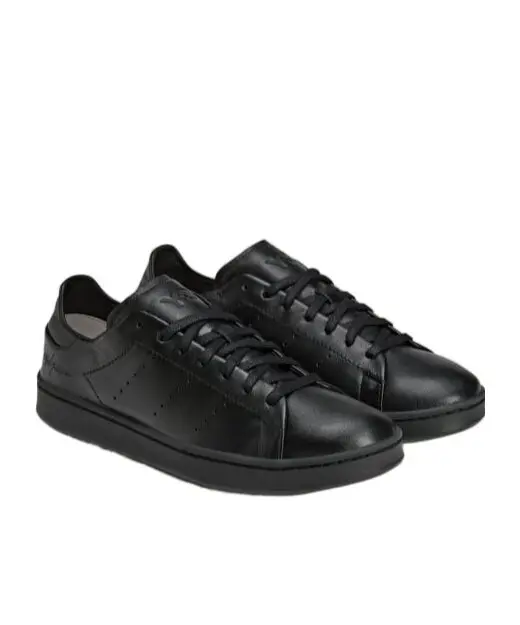 Y3 Stan Smith Lace Up Leather Sneakers - Black