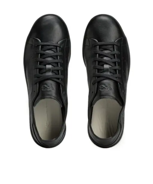 Y3 Stan Smith Lace Up Leather Sneakers - Black