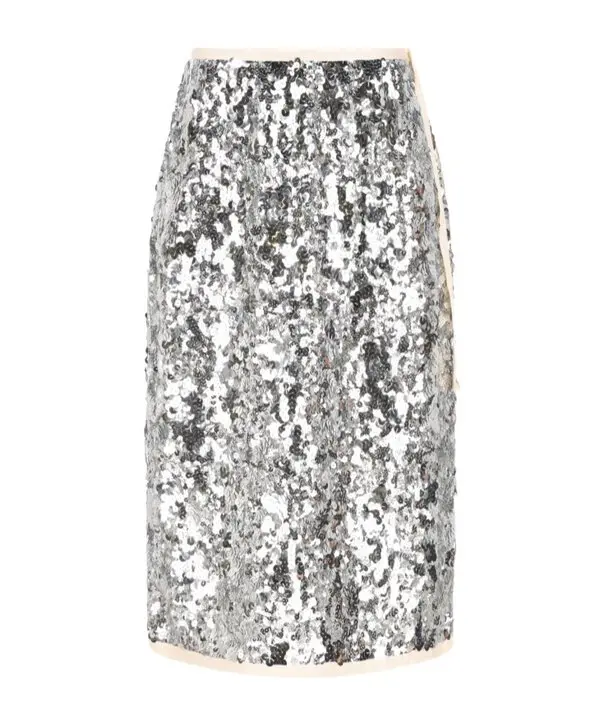 Prada Sequin-embellished Side-tie Midi Skirt