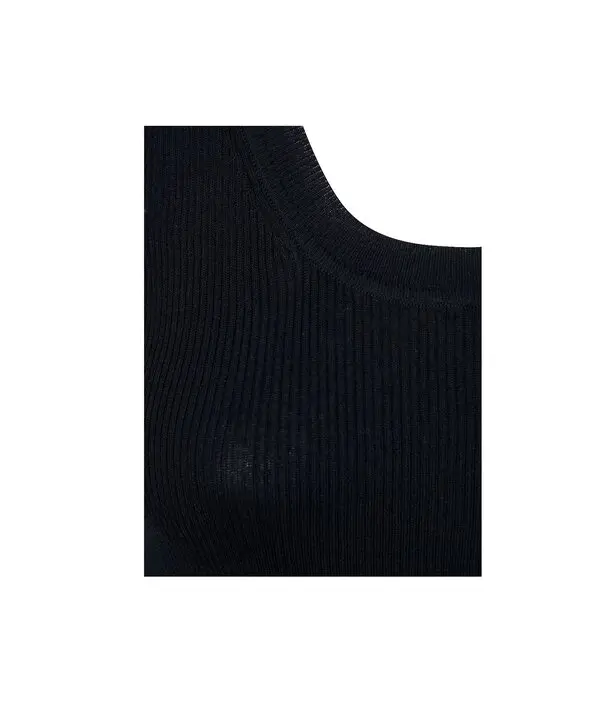 P.a.r.o.s.h Fine-ribbed Scoop Neck Tank Top - Black