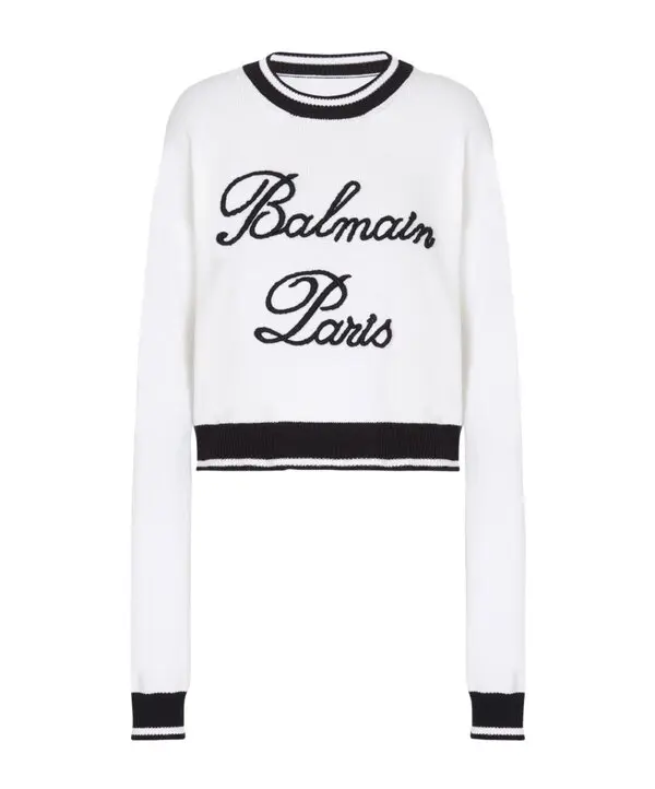 Balmain Embroidered Logo Jumper - White
