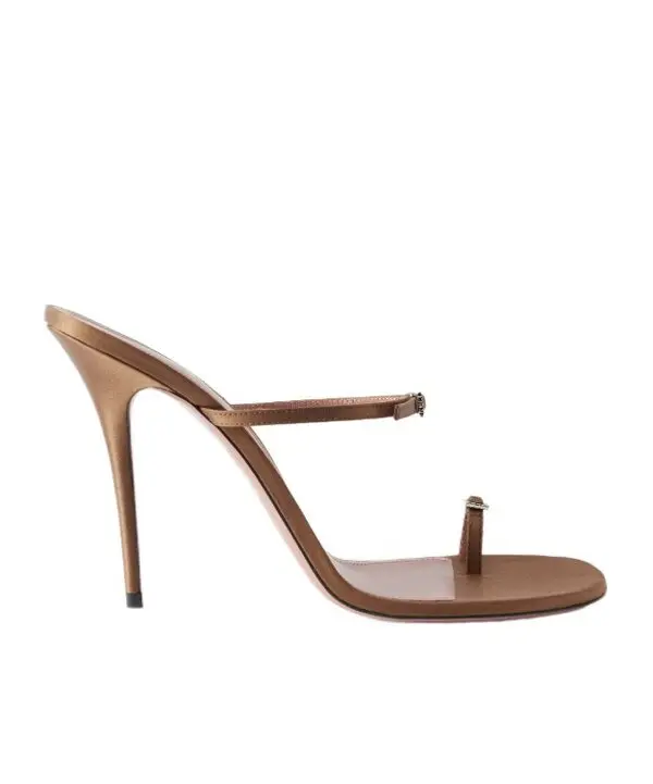 Amina Muaddi Embellished Satin Sandals