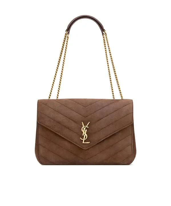Saint Laurent Loulou Large Shoulder Bag - Brown Coffee