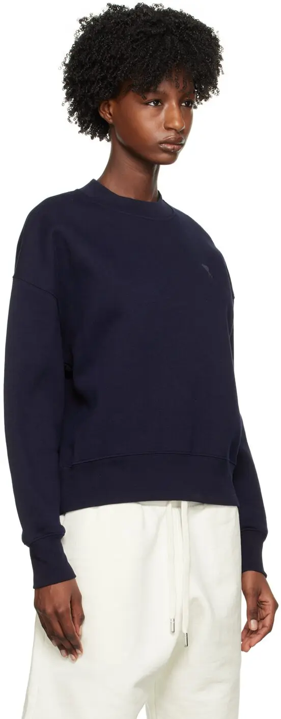 Ami De Coeur Embroidered Crewneck Sweatshirt - Blue