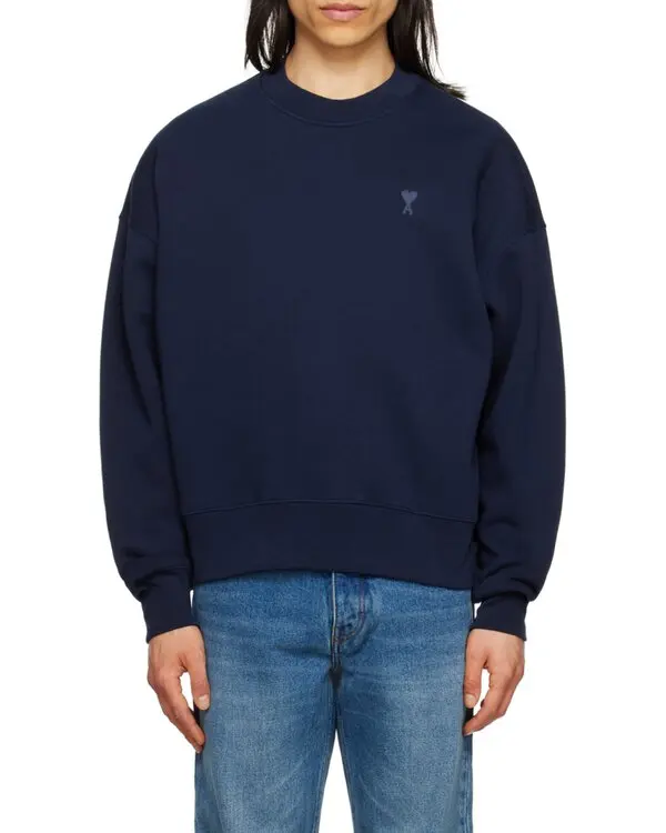 Ami De Coeur Embroidered Crewneck Sweatshirt - Blue