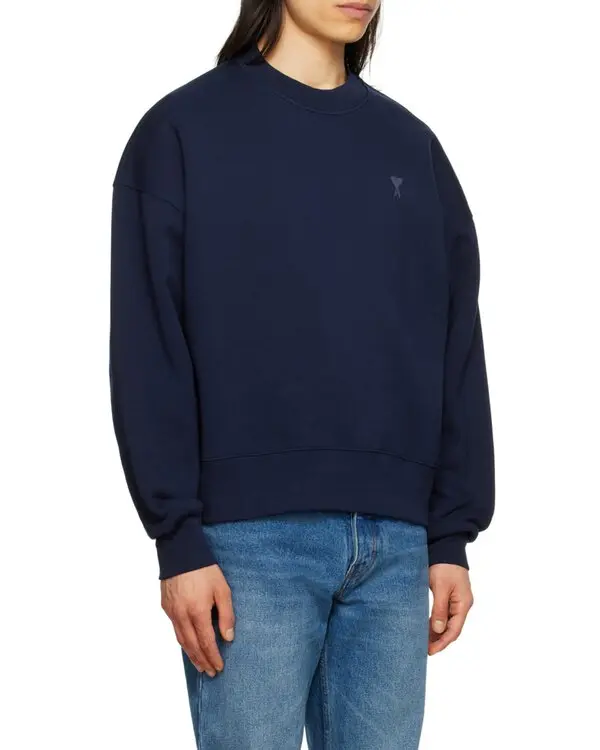 Ami De Coeur Embroidered Crewneck Sweatshirt - Blue
