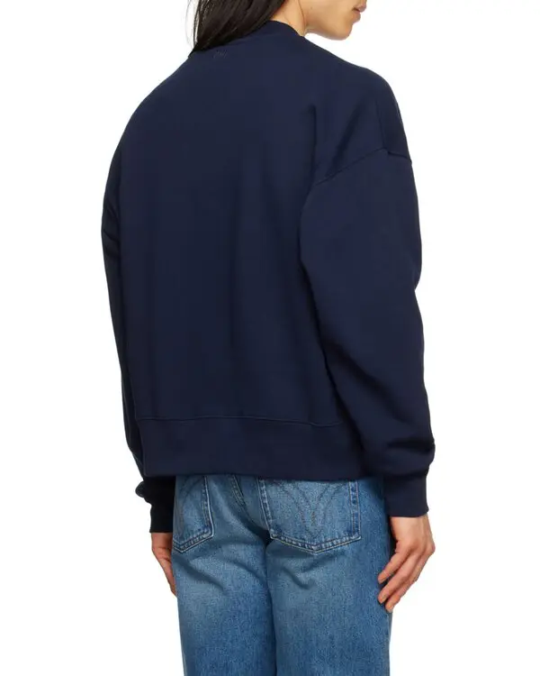 Ami De Coeur Embroidered Crewneck Sweatshirt - Blue