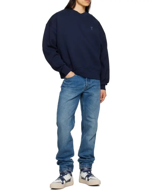 Ami De Coeur Embroidered Crewneck Sweatshirt - Blue