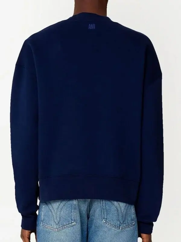 Ami De Coeur Embroidered Crewneck Sweatshirt - Blue