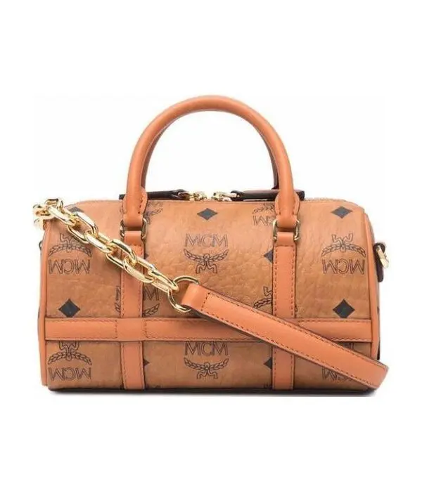 Mcm Classic Logo Printed Shoulder Bag