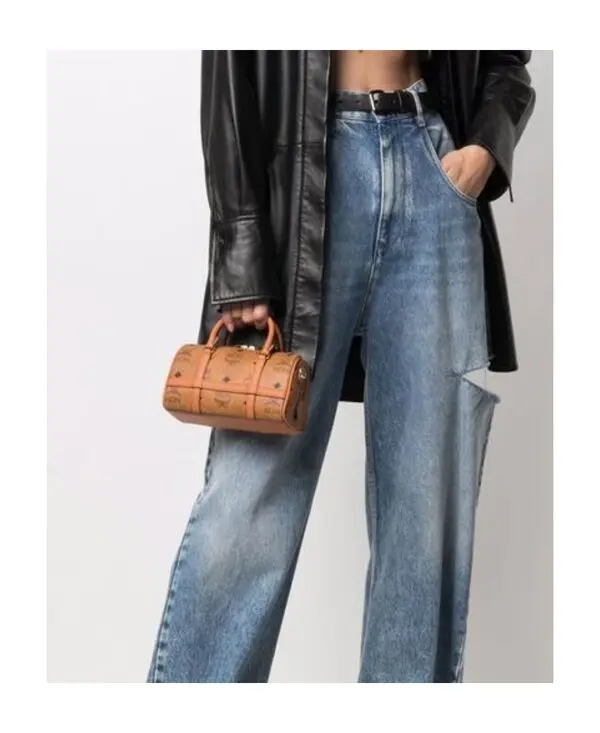 Mcm Classic Logo Printed Shoulder Bag