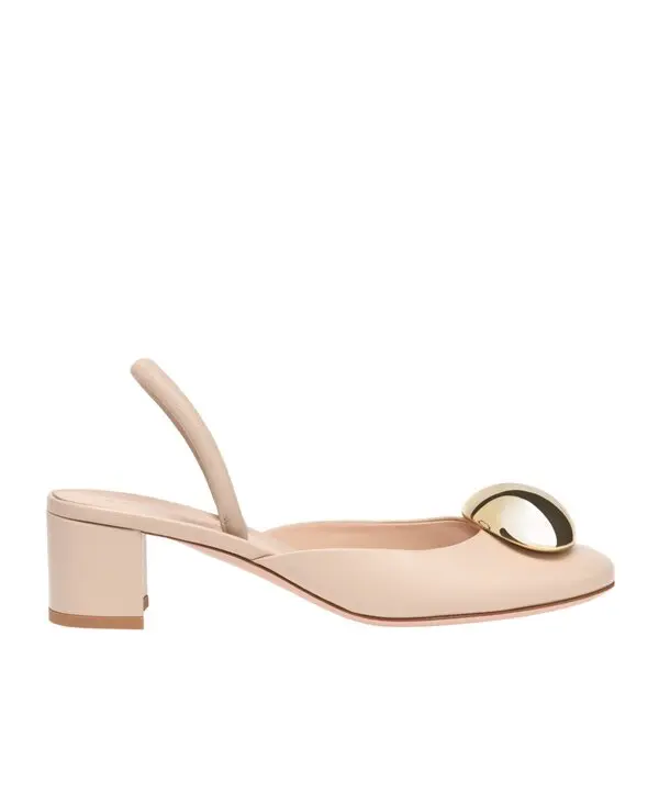 GIANVITO ROSSI Sphera 45mm Slingback Pumps - Nude