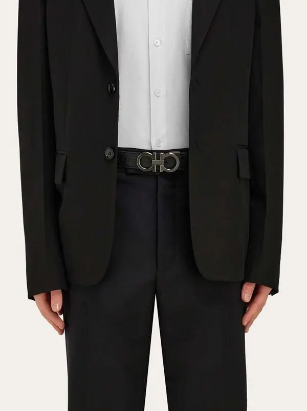 FERRAGAMO Gancini Belt - Black/clay