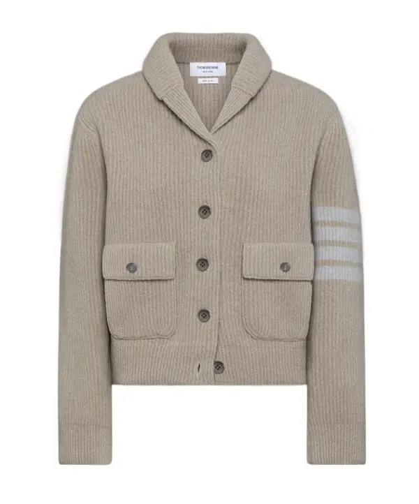 Thom Browne 4-bar Stripes Ribbed Bomber Jacket