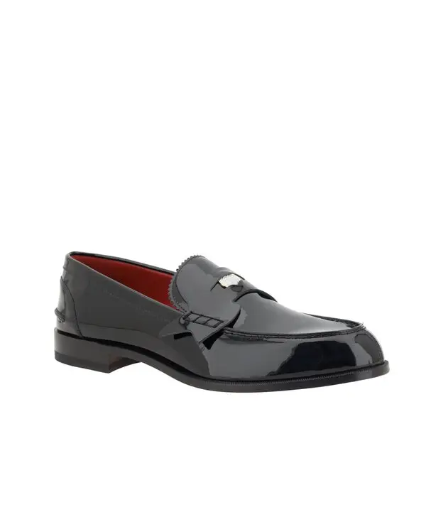 CHRISTIAN LOUBOUTIN Embellished Plaque Round-toe Loafers