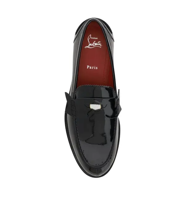 CHRISTIAN LOUBOUTIN Embellished Plaque Round-toe Loafers
