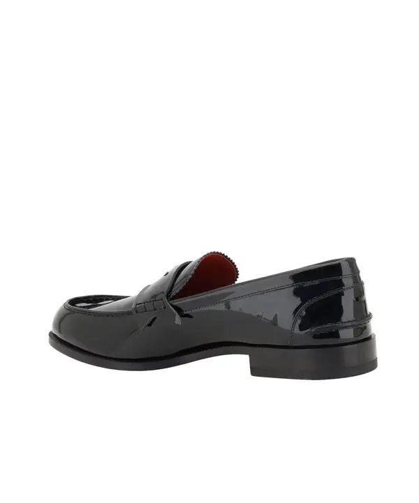 CHRISTIAN LOUBOUTIN Embellished Plaque Round-toe Loafers