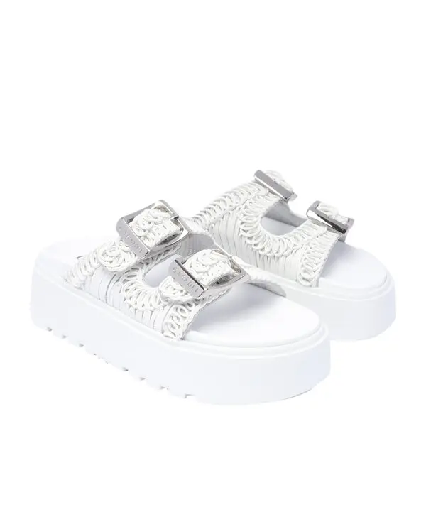 Casadei Double-strap Slip-on Platform Sandals - White