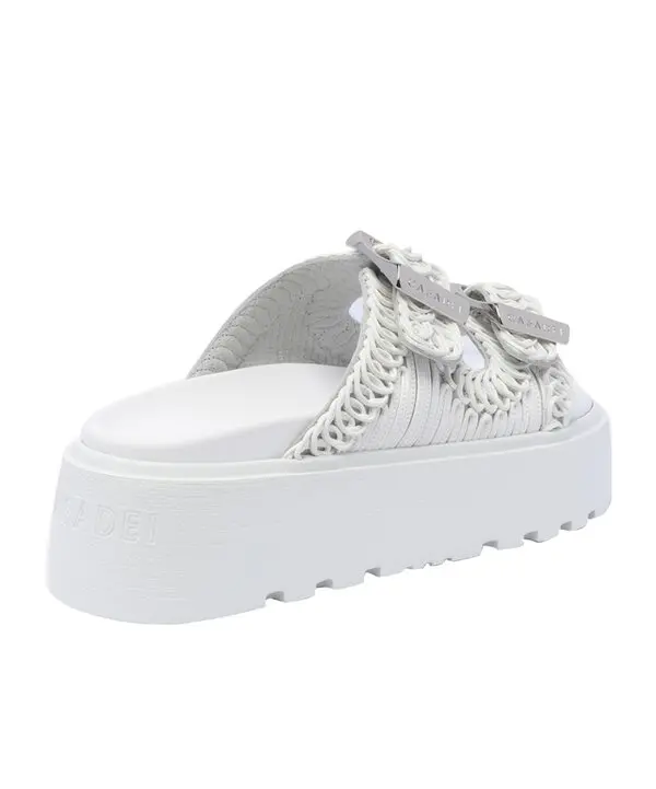Casadei Double-strap Slip-on Platform Sandals - White