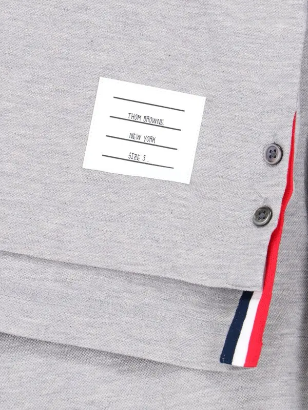 Thom Browne Rwb Pocket Trim Polo Shirt - Light Gray
