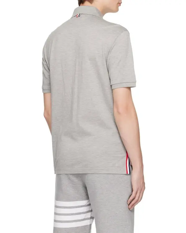 Thom Browne Rwb Pocket Trim Polo Shirt - Light Gray