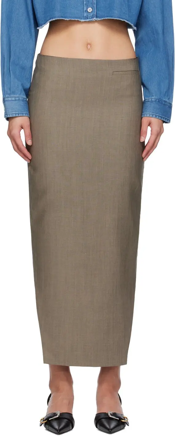 Givenchy High-low Hem Wool Skirt