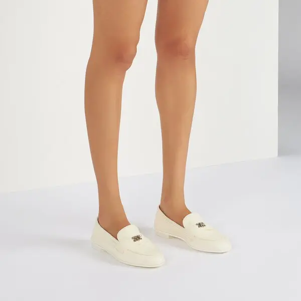 Casadei Antilope Loafers With Chain Detail - White