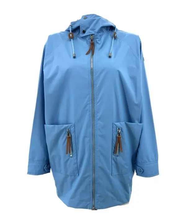 Emporio Armani Hooded Long-sleeved Zip-up Casual Jacket - Blue