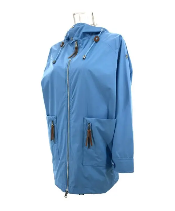 Emporio Armani Hooded Long-sleeved Zip-up Casual Jacket - Blue