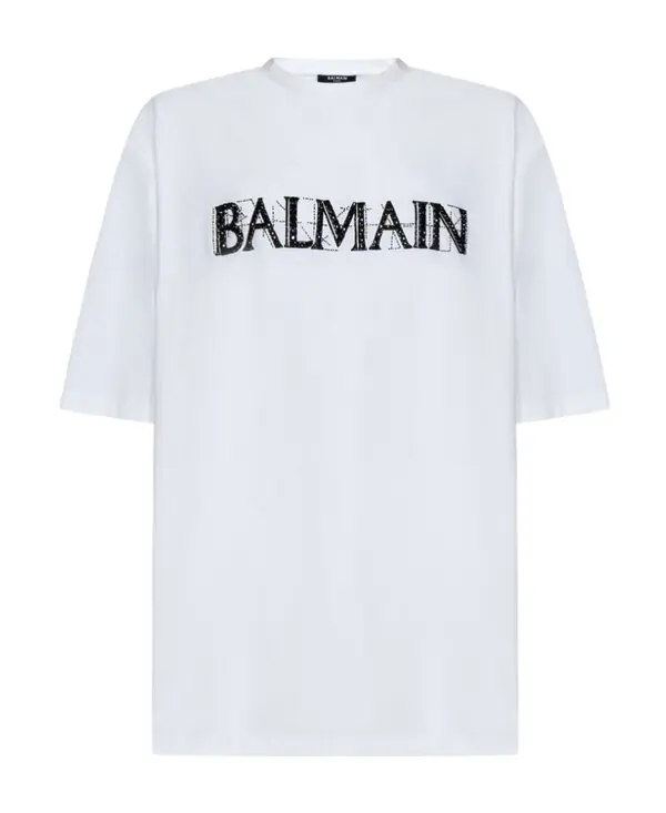 Balmain Logo Printed Crewneck T-shirt