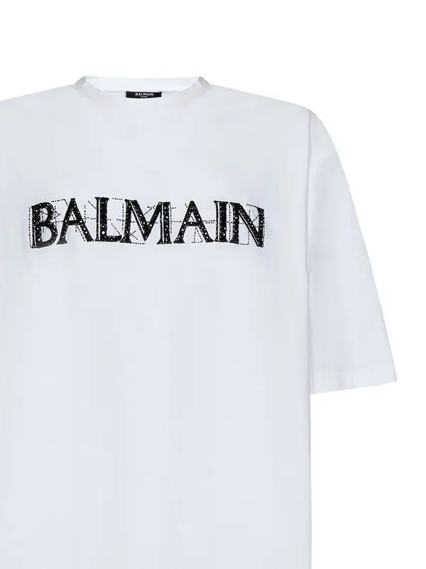 Balmain Logo Printed Crewneck T-shirt