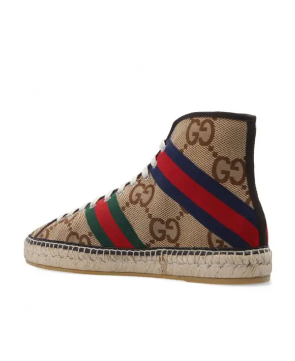 Gucci Jumbo Gg Lace-up High-top Espadrille Sneakers