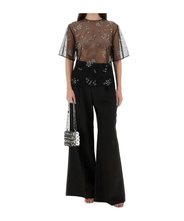 Rabanne Embellished Floral Sheer Top