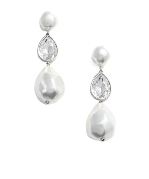 SELF-PORTRAIT Pearl Drop Earrings - White
