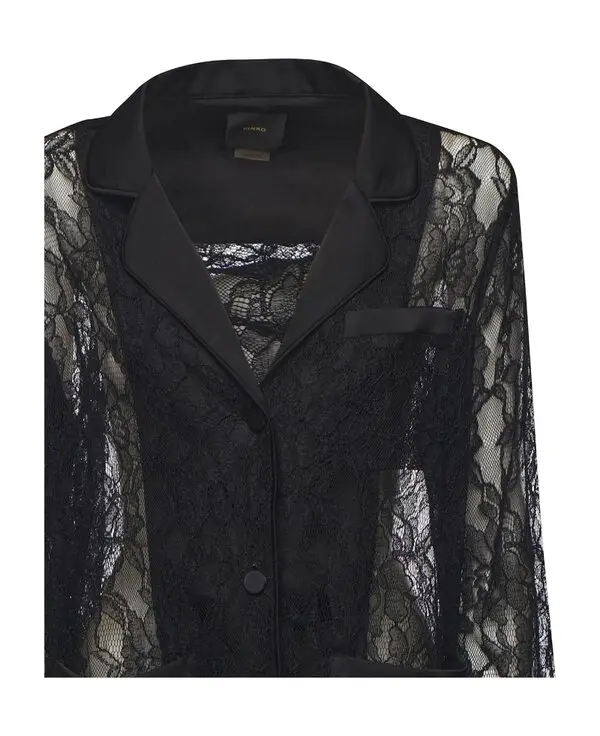 Pinko Single-breasted Lace-panelled Jacket