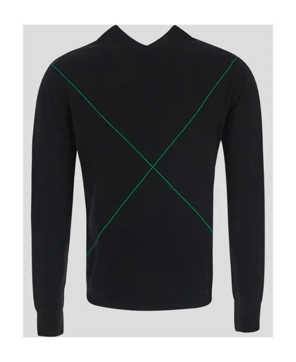 Bottega Veneta V-neck Contrast Stitch Jumper