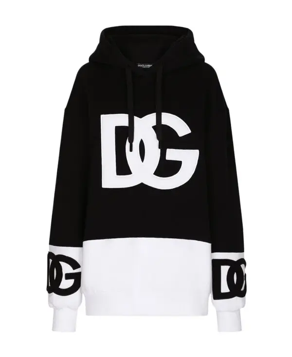 Dolce & Gabbana Dg Logo Color Block Hoodie Dress