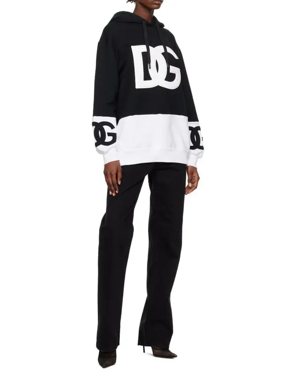 Dolce & Gabbana Dg Logo Color Block Hoodie Dress