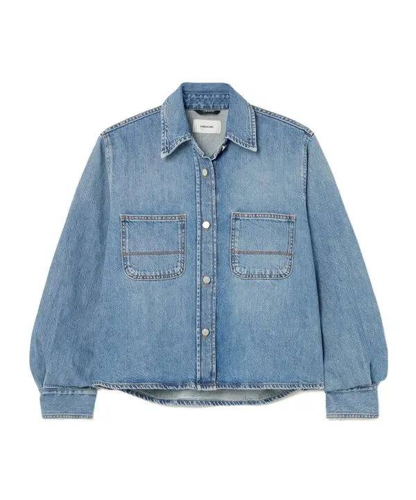 HAIKURE Wanda Denim Shirt With Button Cuffs And Curved Hem