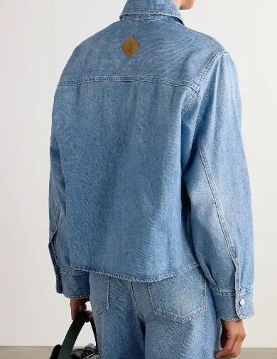 HAIKURE Wanda Denim Shirt With Button Cuffs And Curved Hem