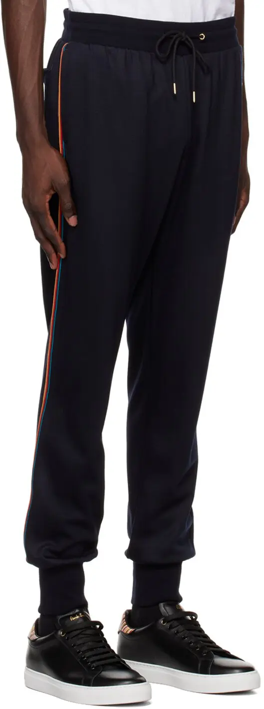 Paul Smith Stripe Detailed Drawstring Jogging Pants - Black