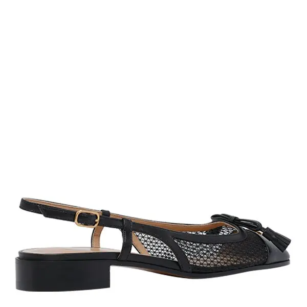 Valentino Garavani Valet Du Roi Slingback Ballerinas - Black
