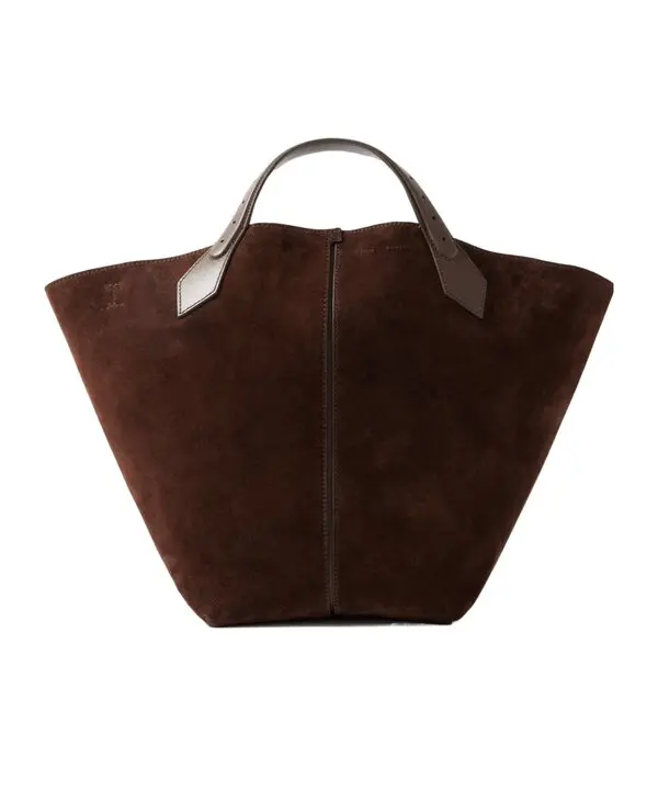Proenza Schouler Large Leather-trimmed Suede Shoulder Bag - Chocolate-colored